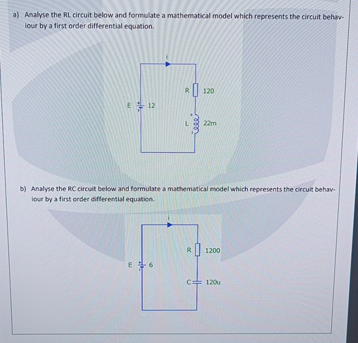 Solved a) Analyse the RL circuit below and formulate a | Chegg.com Solved a) Analyse the RL circuit below and formulate a | Chegg.com