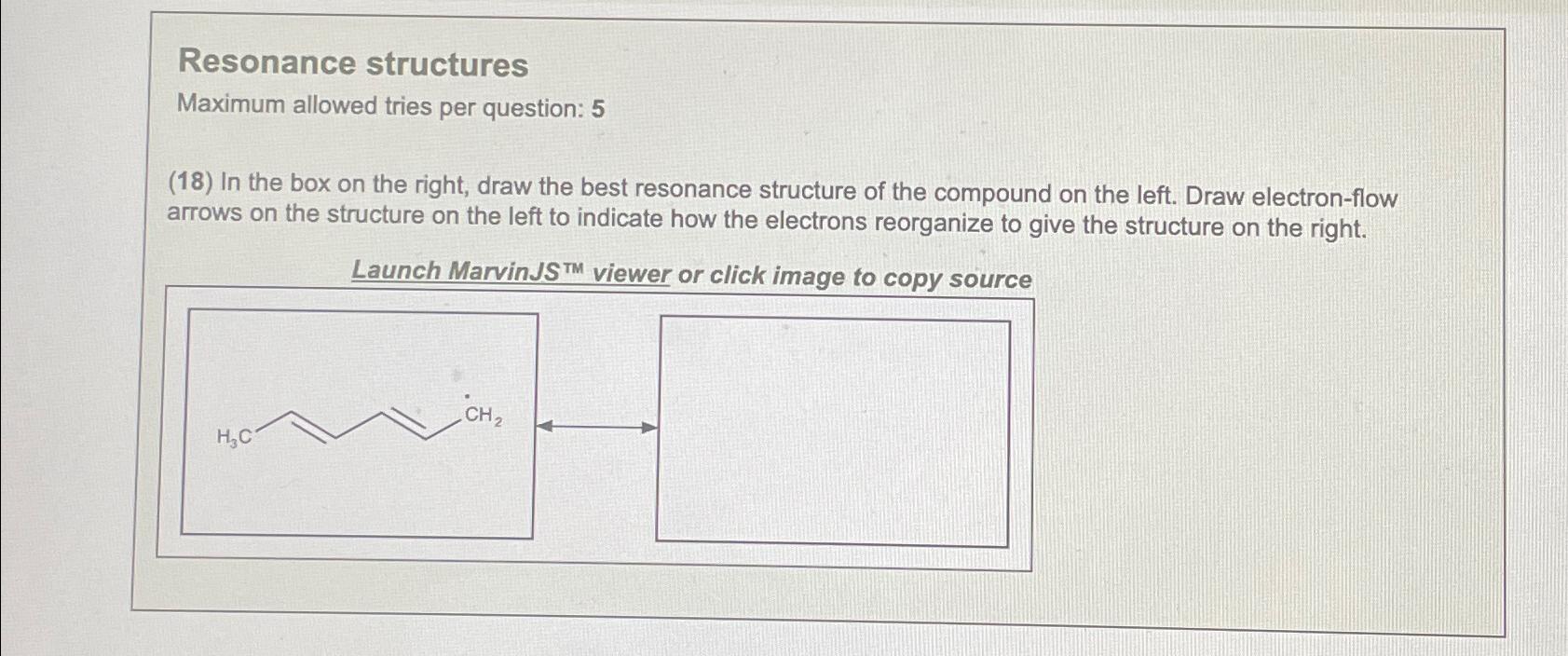 Solved Resonance structuresMaximum allowed tries per | Chegg.com