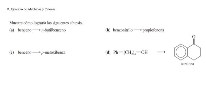 Solved Ph−(CH2)4−OH tetralona | Chegg.com