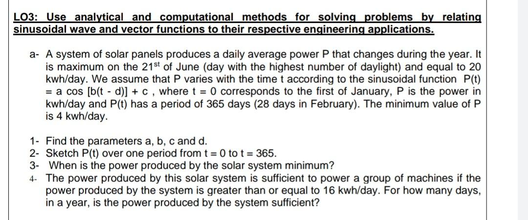 Solved LO3: Use analytical and computational methods for | Chegg.com