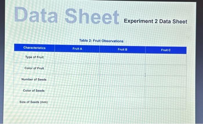 Solved Fruit Anatomy EXPERIMENT 2: FRUIT ANATOMY In this | Chegg.com