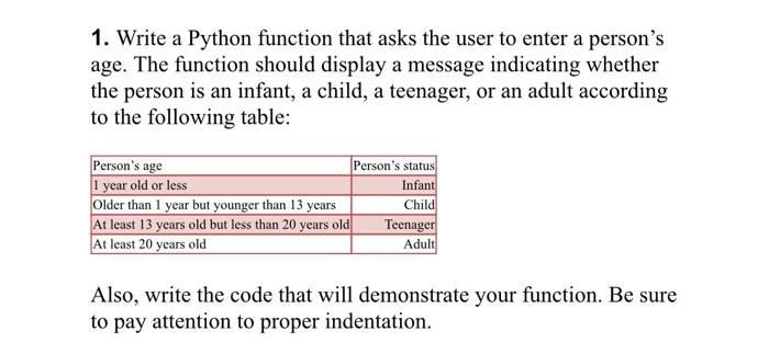 Solved 1. Write a Python function that asks the user to | Chegg.com