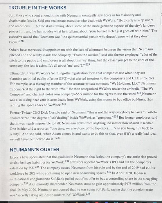 Solved Adam Neumann's Rise and Fall at WeWork In 2001, | Chegg.com