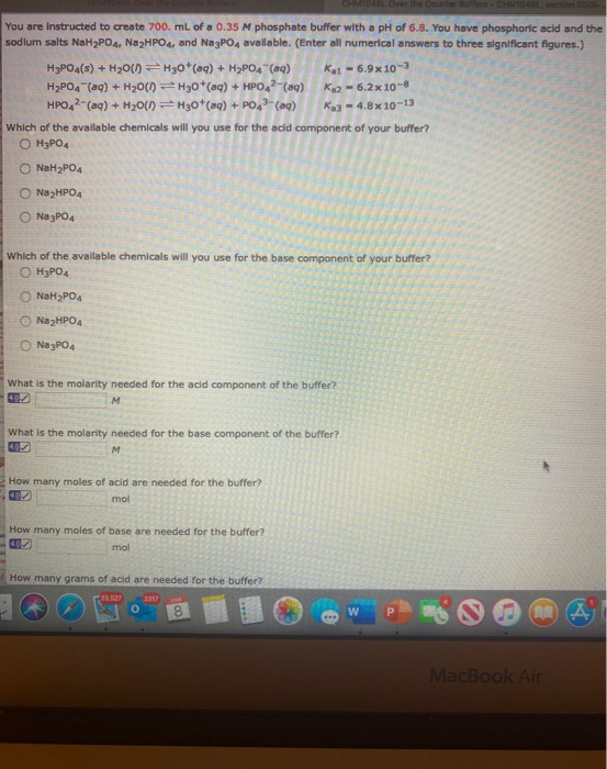 Solved You are instructed to create 700 mL of a 0.35 M | Chegg.com