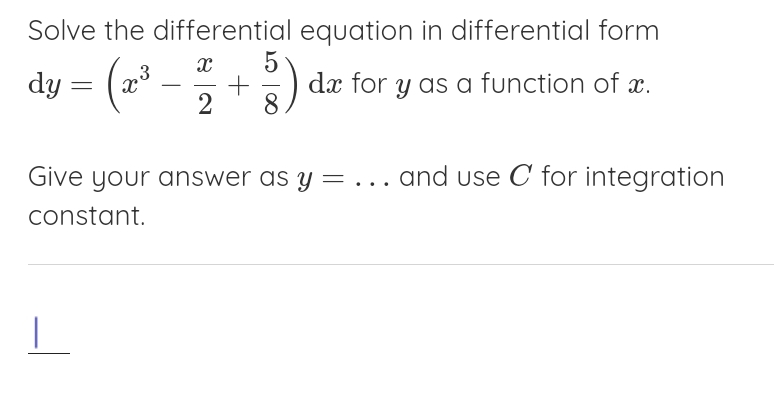 Solved Solve the differential equation in differential form | Chegg.com
