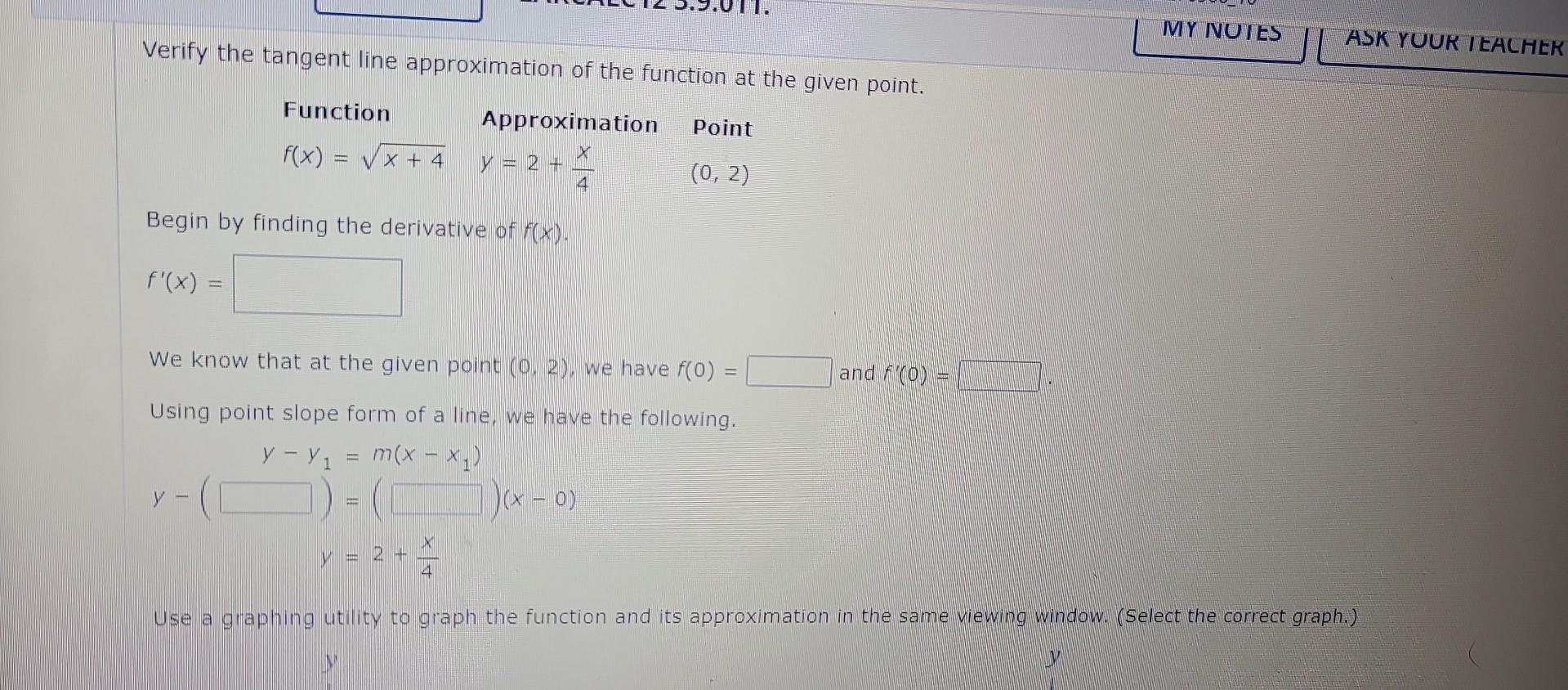 Solved Verify the tangent line approximation of the function | Chegg.com