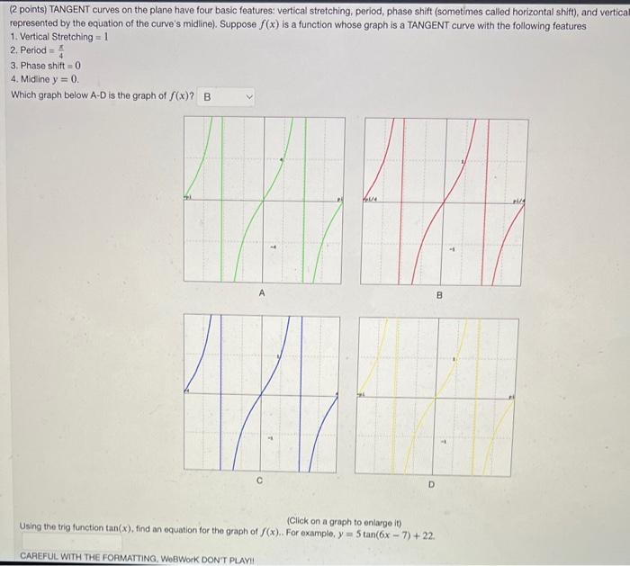 Solved (2 points) TANGENT curves on the plane have four | Chegg.com