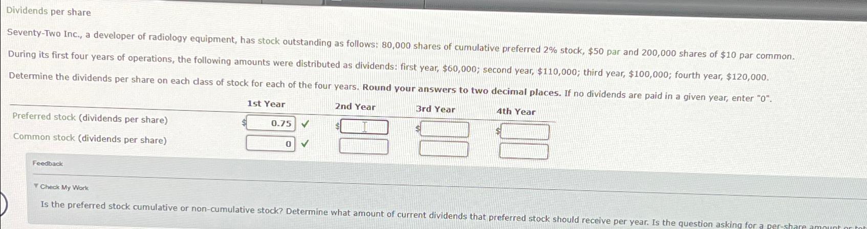 Solved Dividends per share | Chegg.com