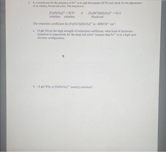 2. A common test for the presence of Felt is to add | Chegg.com