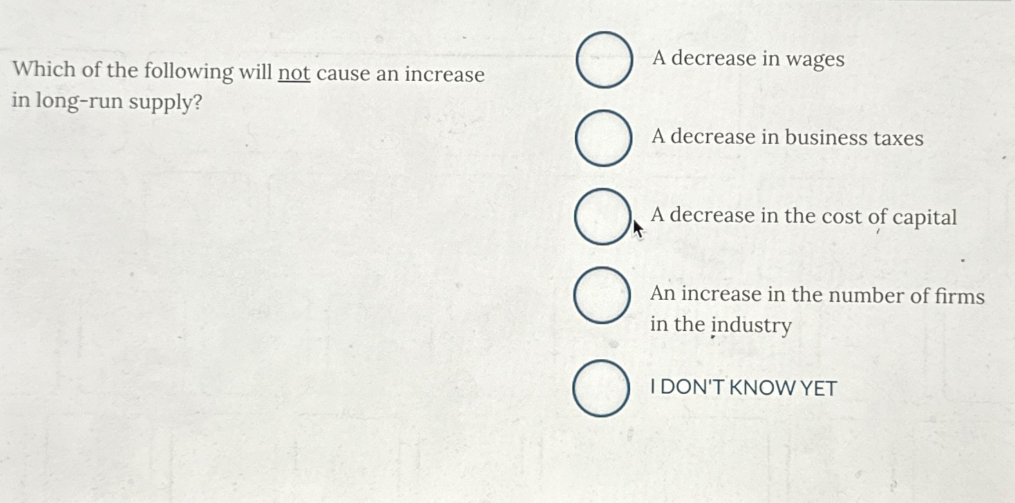 Solved Which of the following will not cause an increaseA | Chegg.com