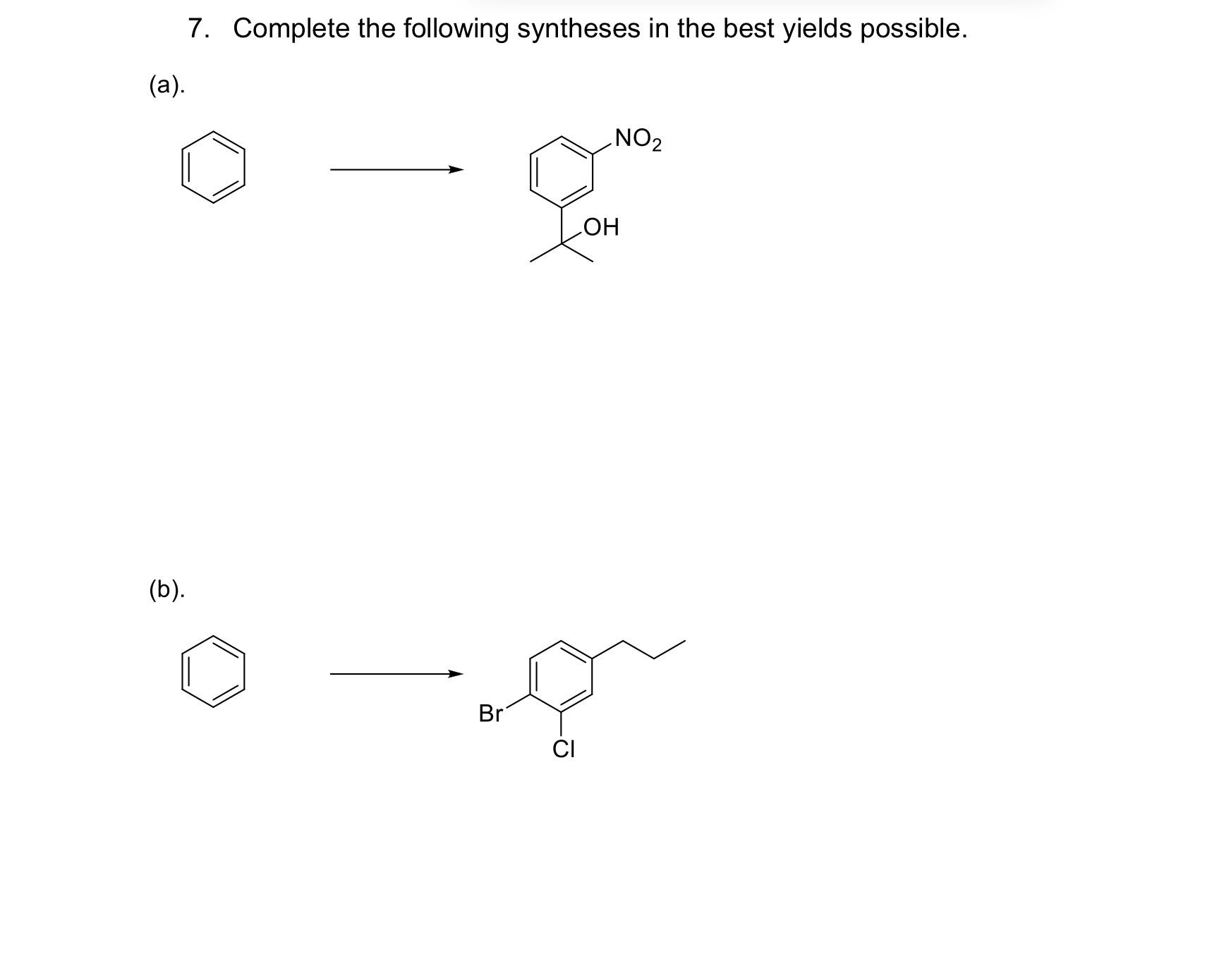 Solved Complete the following syntheses in the best yields | Chegg.com