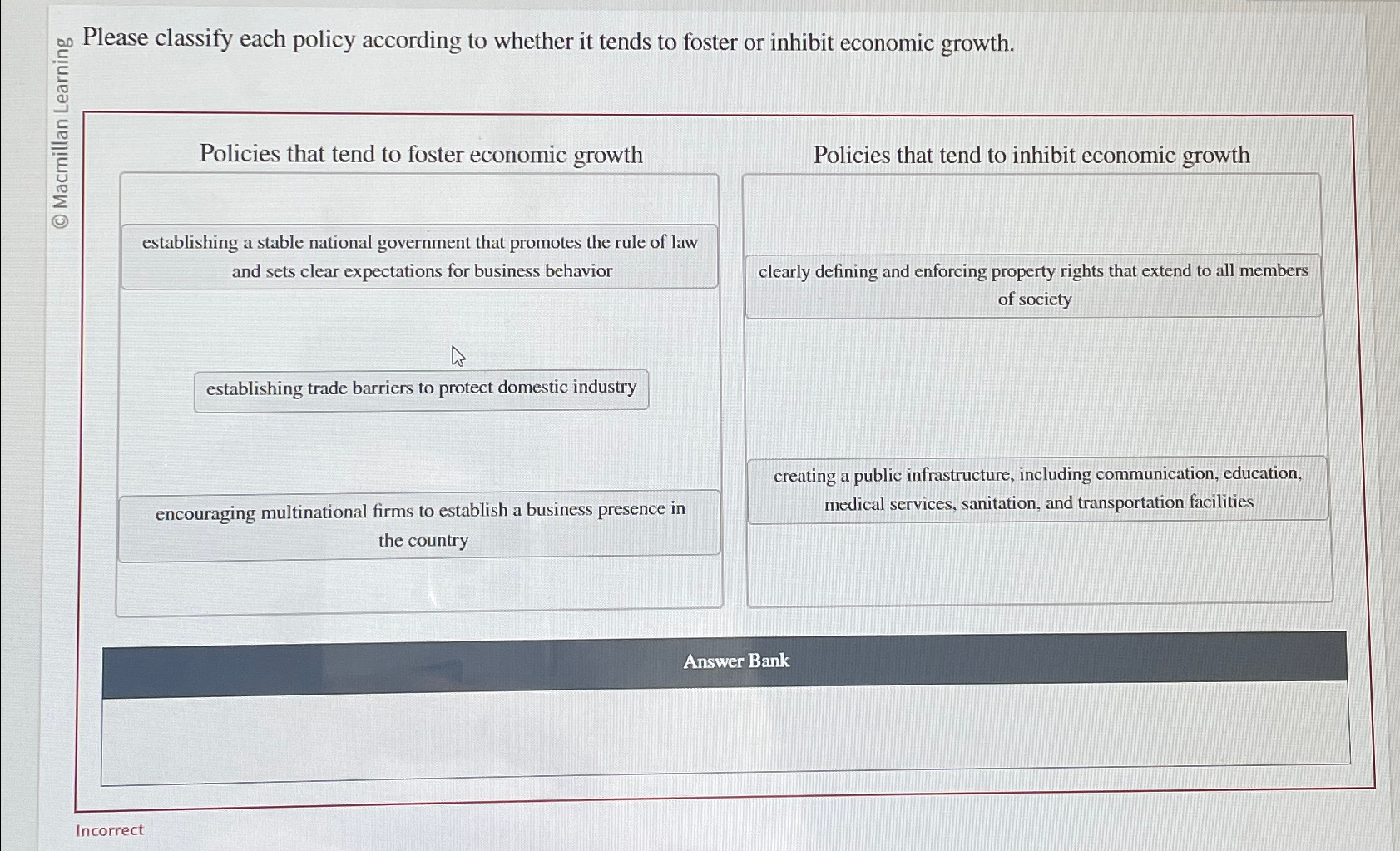 Solved Please classify each policy according to whether it | Chegg.com