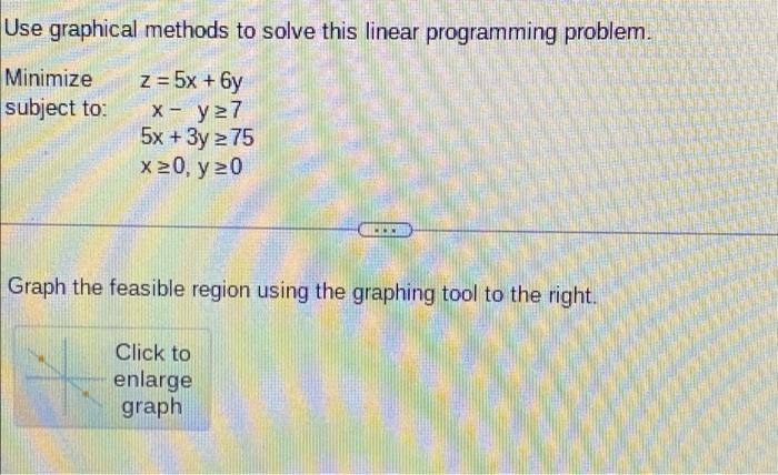 Solved Use graphical methods to solve this linear | Chegg.com