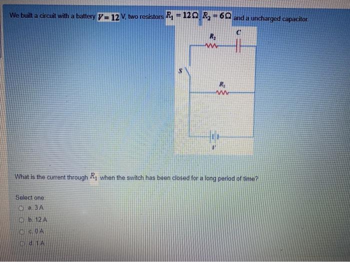 Solved A capacitor of capacitance Cis connected to four | Chegg.com
