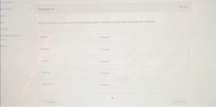 Solved Match the valency of the non-metal and how many | Chegg.com