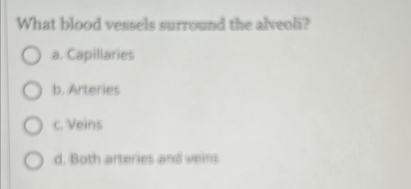 Solved What blood vessels surround the alveoli?a. | Chegg.com
