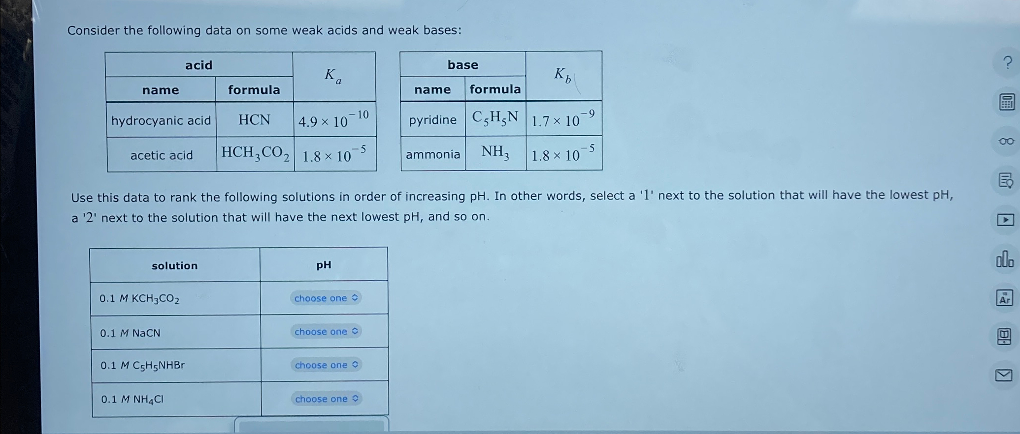 Solved Consider the following data on some weak acids and | Chegg.com