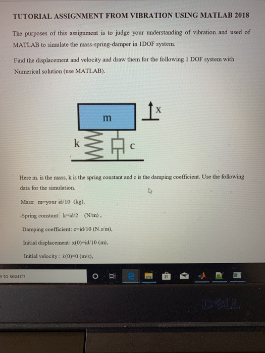 Tutorial Assignment From Vibration Using Matlab 2018 5460
