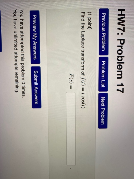 Solved HW7: Problem 17 Previous Problem Problem List Next | Chegg.com