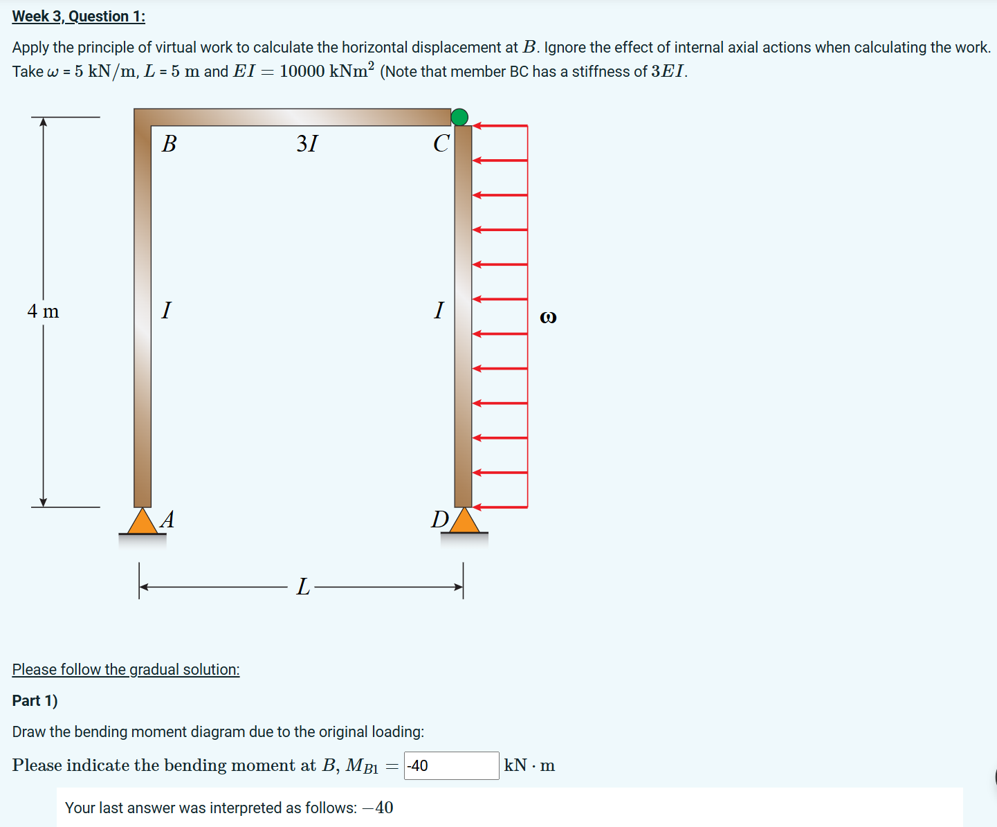 Solved Week 3, ﻿Question 1:Apply the principle of virtual | Chegg.com