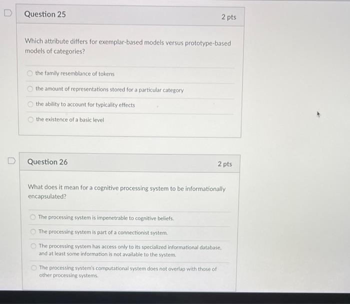 Solved Question 25 2 pts Which attribute differs for | Chegg.com