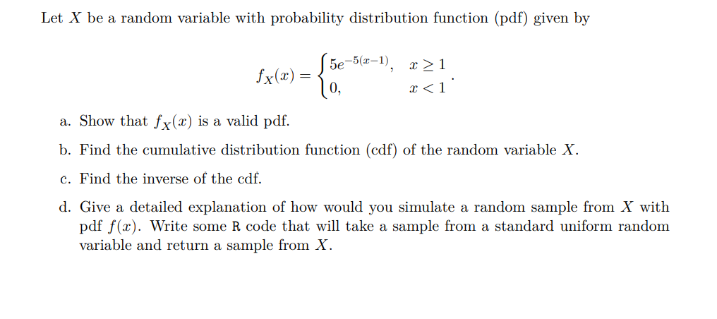 Solved Let x ﻿be a random variable with probability | Chegg.com