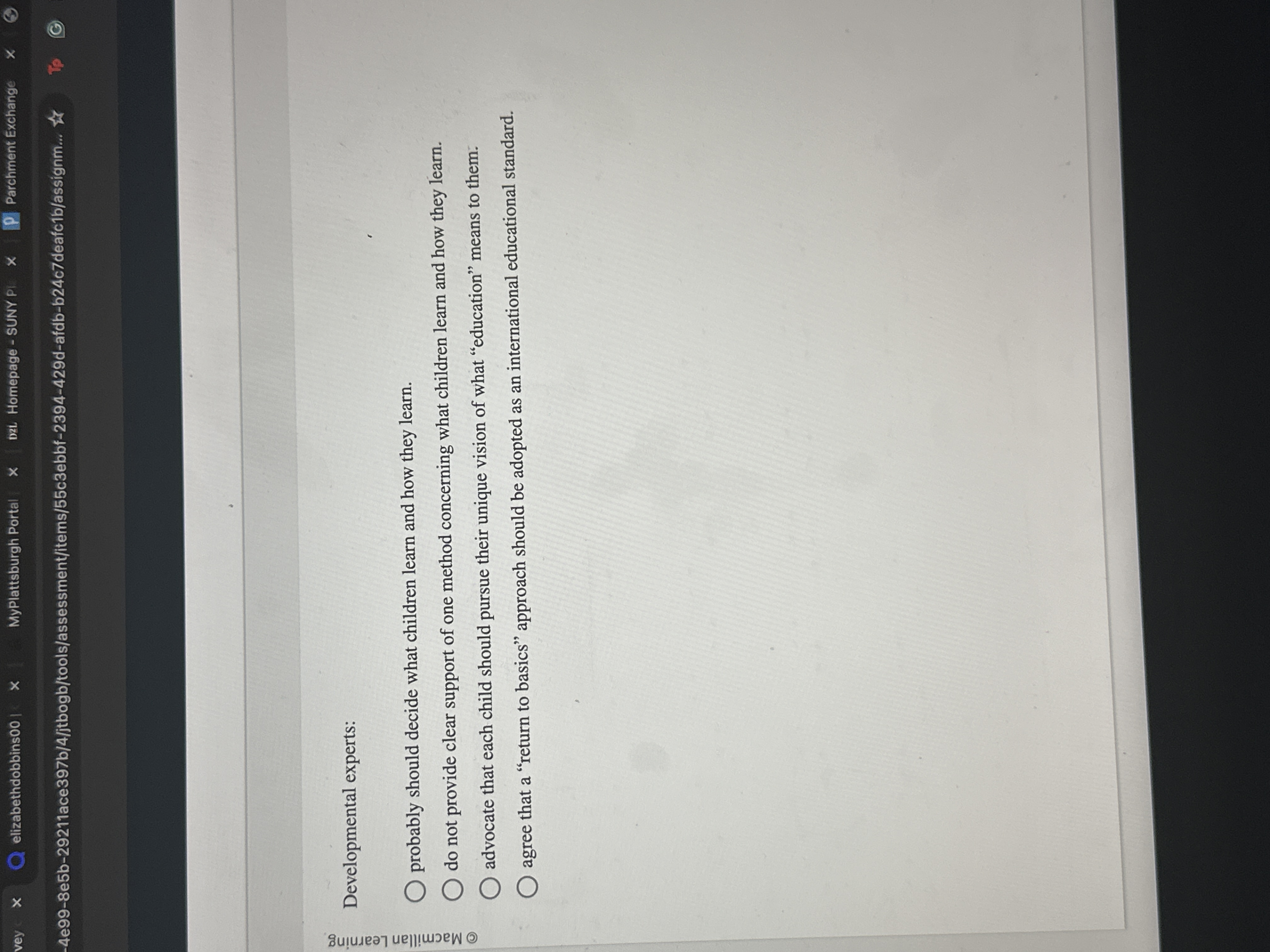 Solved Developmental experts:probably should decide what | Chegg.com