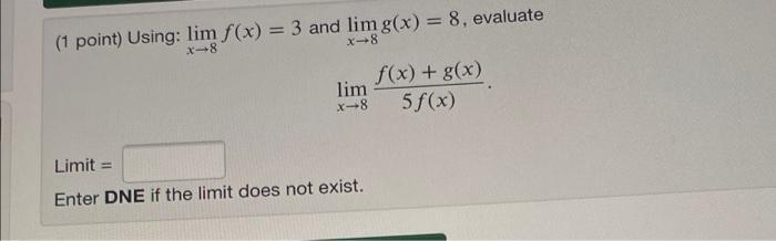 Solved (1 point) Evaluate the limit x - 3 lim *-+3 x2 – 3x | Chegg.com
