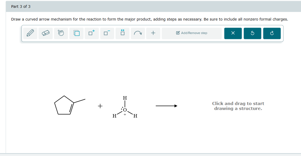 Solved Part 3 ﻿of 3Draw a curved arrow mechanism for the | Chegg.com