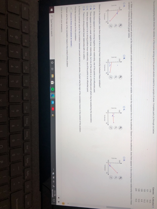 Solved The accompanying table shows the calories in a | Chegg.com