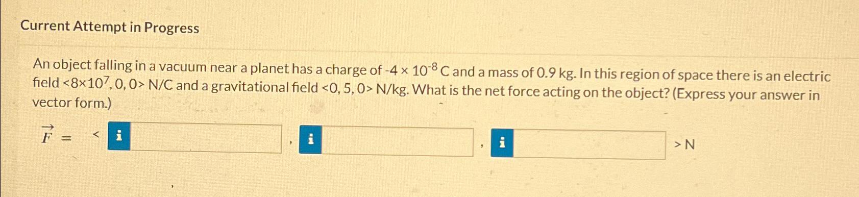 Solved Current Attempt in ProgressAn object falling in a | Chegg.com