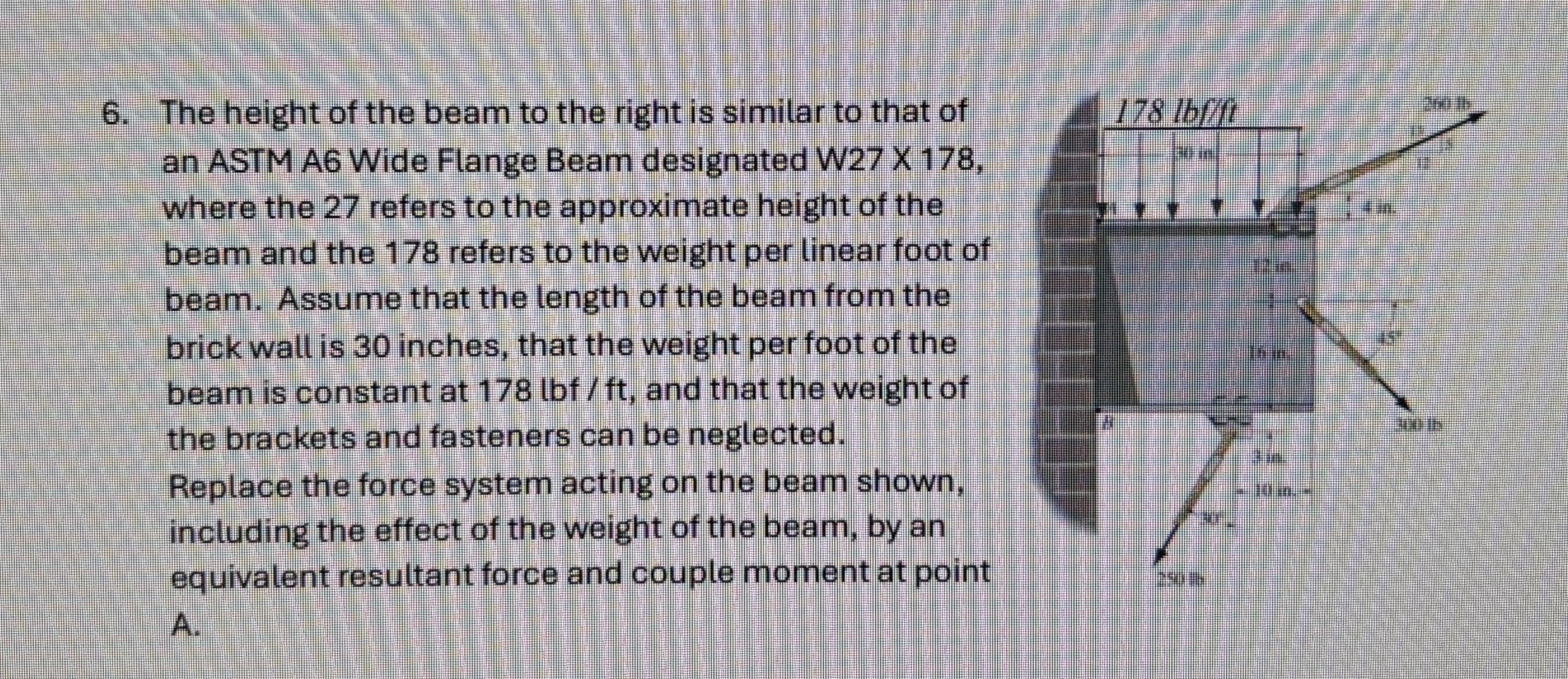 Solved 6. ﻿The height of the beam to the right is similar to | Chegg.com
