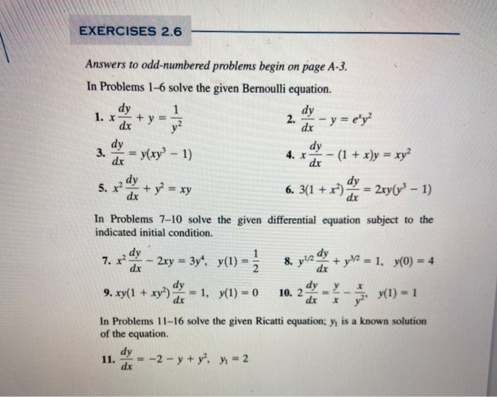 Solved EXERCISES 2.6 Answers to odd-numbered problems begin | Chegg.com