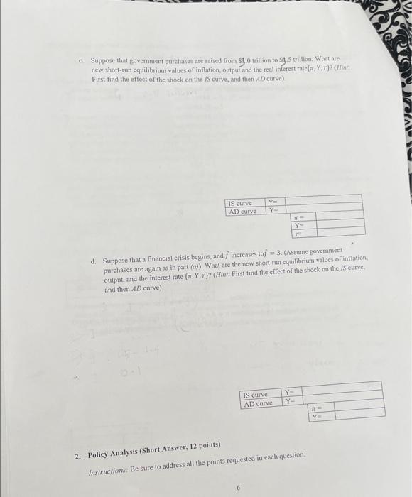 Solved Part2 Numerical Problem and Policy Analysis Questions | Chegg.com