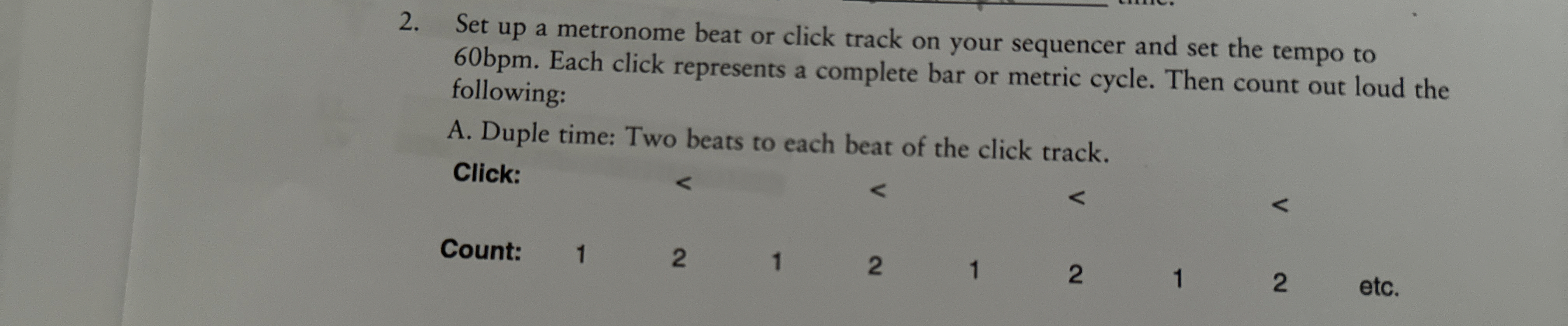 Set up a metronome beat or click track on your | Chegg.com