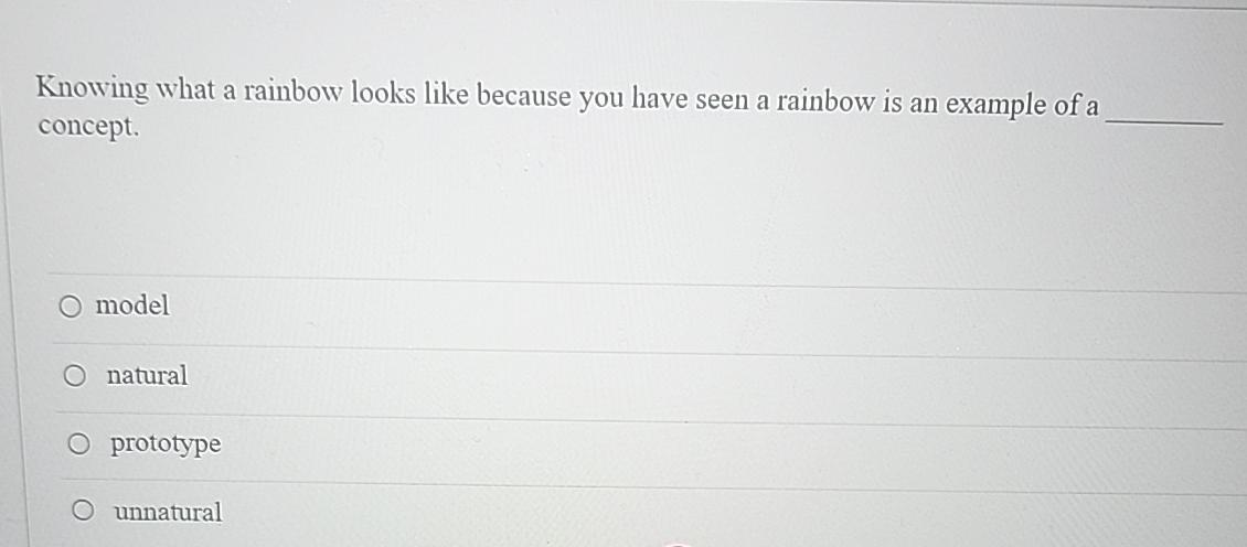 Solved Knowing what a rainbow looks like because you have | Chegg.com