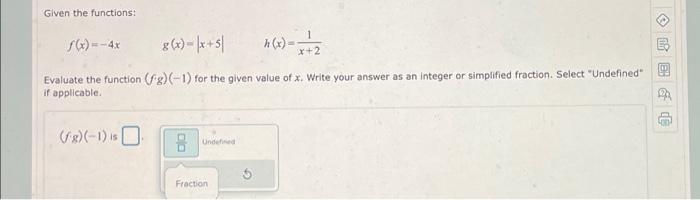 Solved Given the functions: g(x) = x + 5| Evaluate the | Chegg.com
