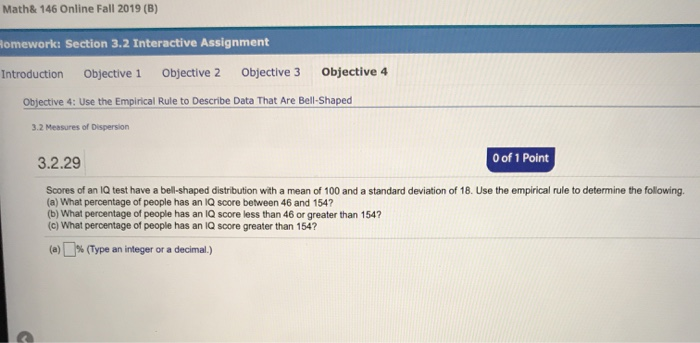 Solved Math& 146 Online Fall 2019 (B) Homework: Section 3.2 | Chegg.com