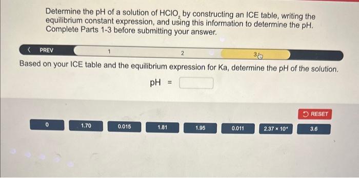 Solved Determine the pH of a solution of HClO2 by | Chegg.com