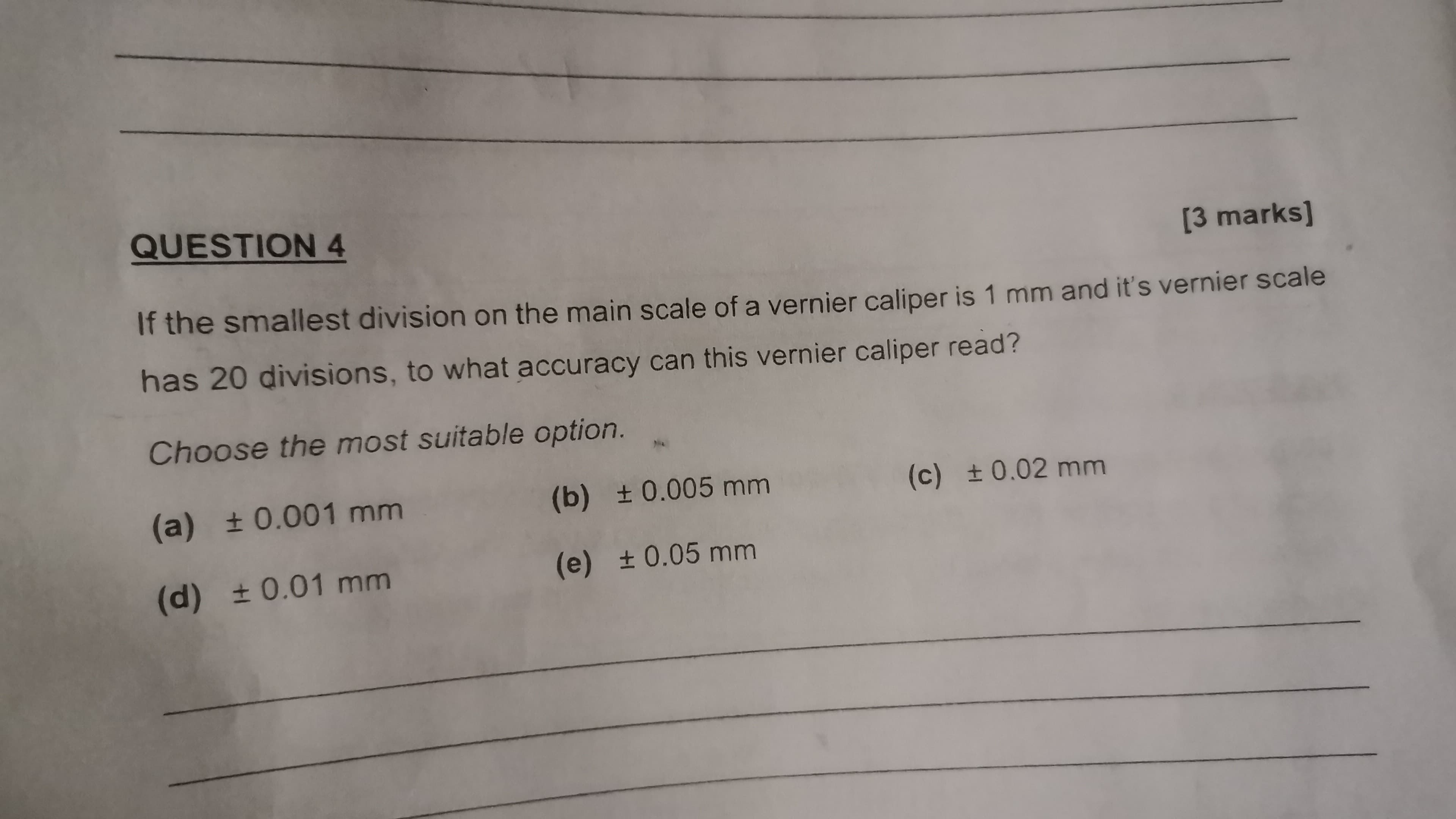 Solved QUESTION 4If the smallest division on the main scale | Chegg.com