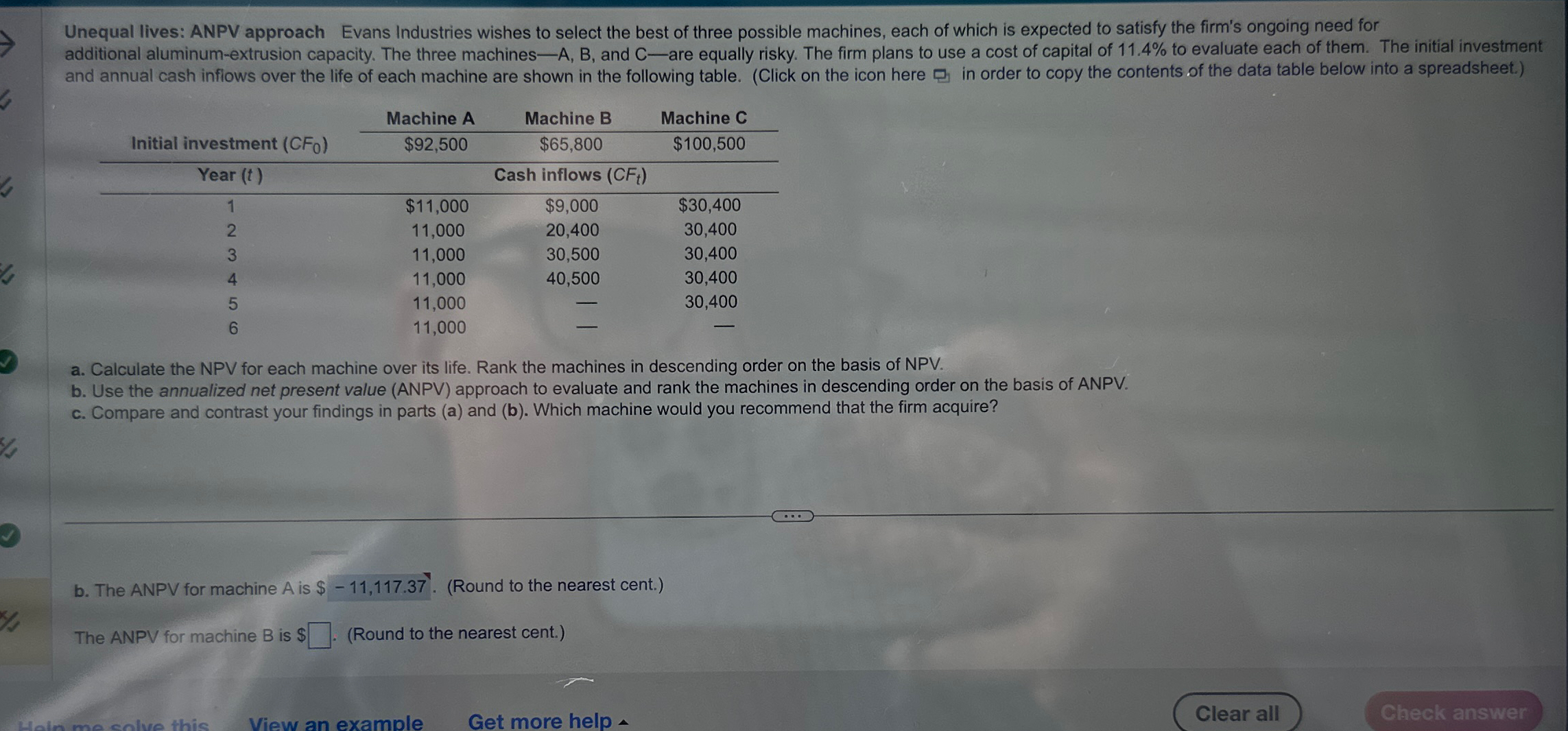 Solved Unequal lives: ANPV approach Evans Industries wishes | Chegg.com