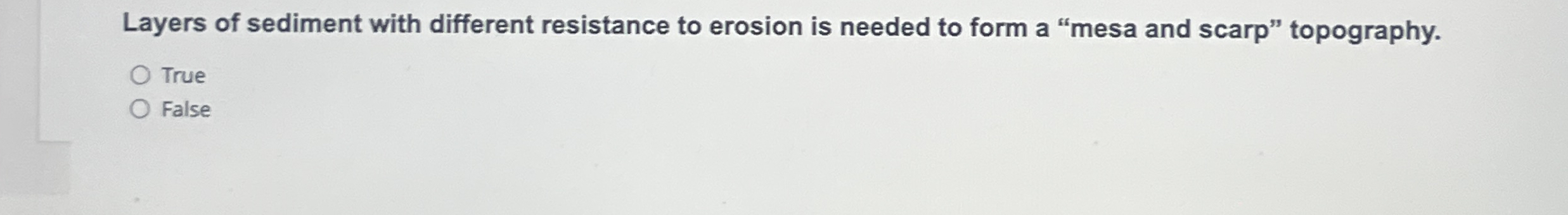 Solved Layers of sediment with different resistance to | Chegg.com