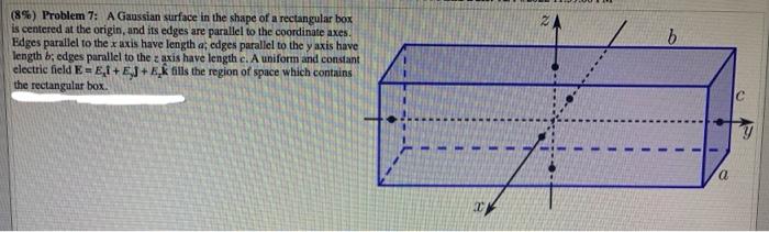 Solved (8\%) Problem 7; A Gaussian surface in the shape of a | Chegg.com