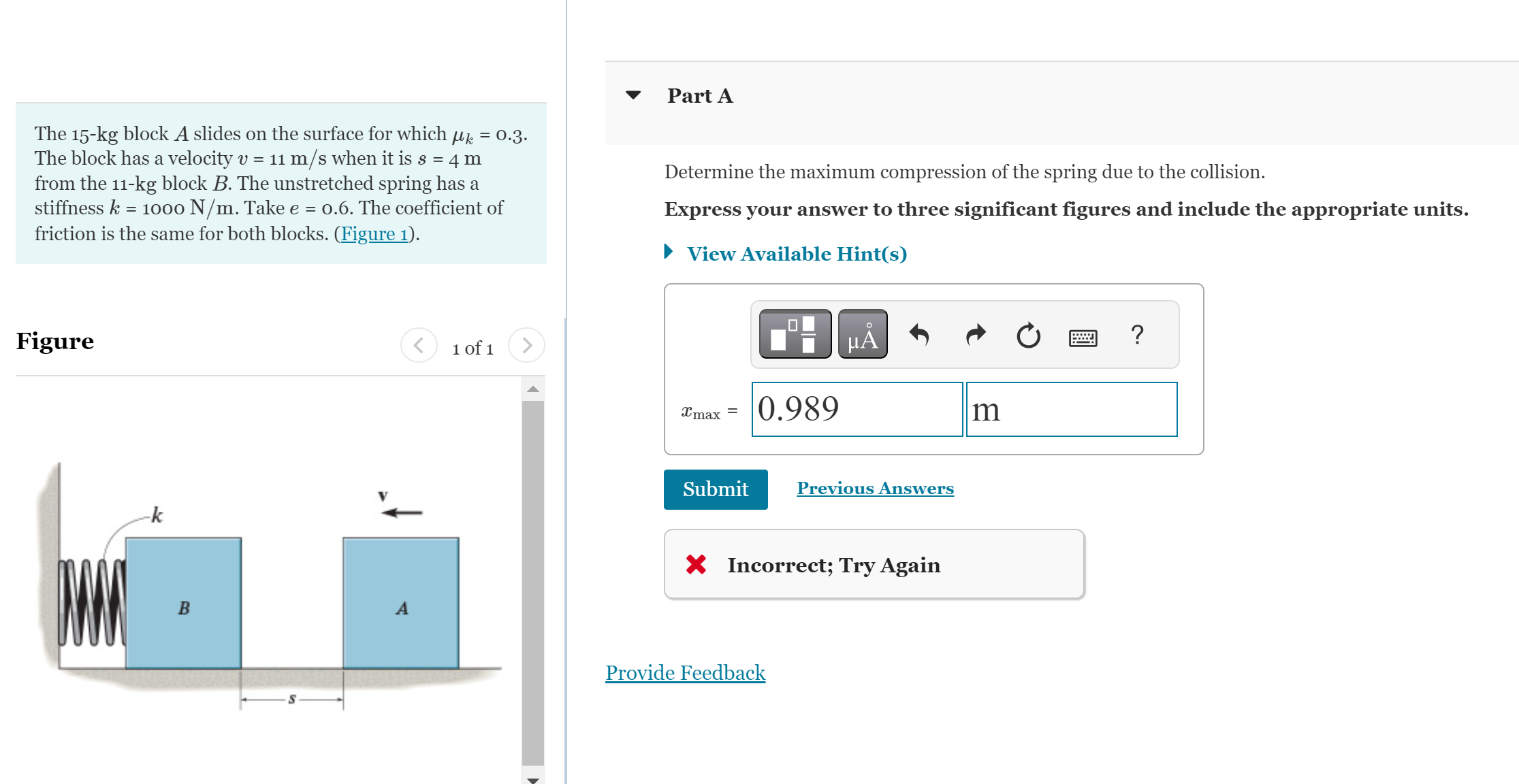 Solved The 15-kg ﻿block A slides on the surface for which | Chegg.com