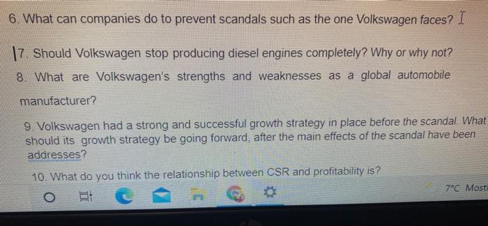 Solved 6. What can companies do to prevent scandals such as | Chegg.com
