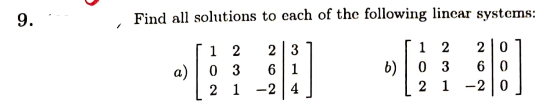 Solved Find all solutions to each of the following linear | Chegg.com