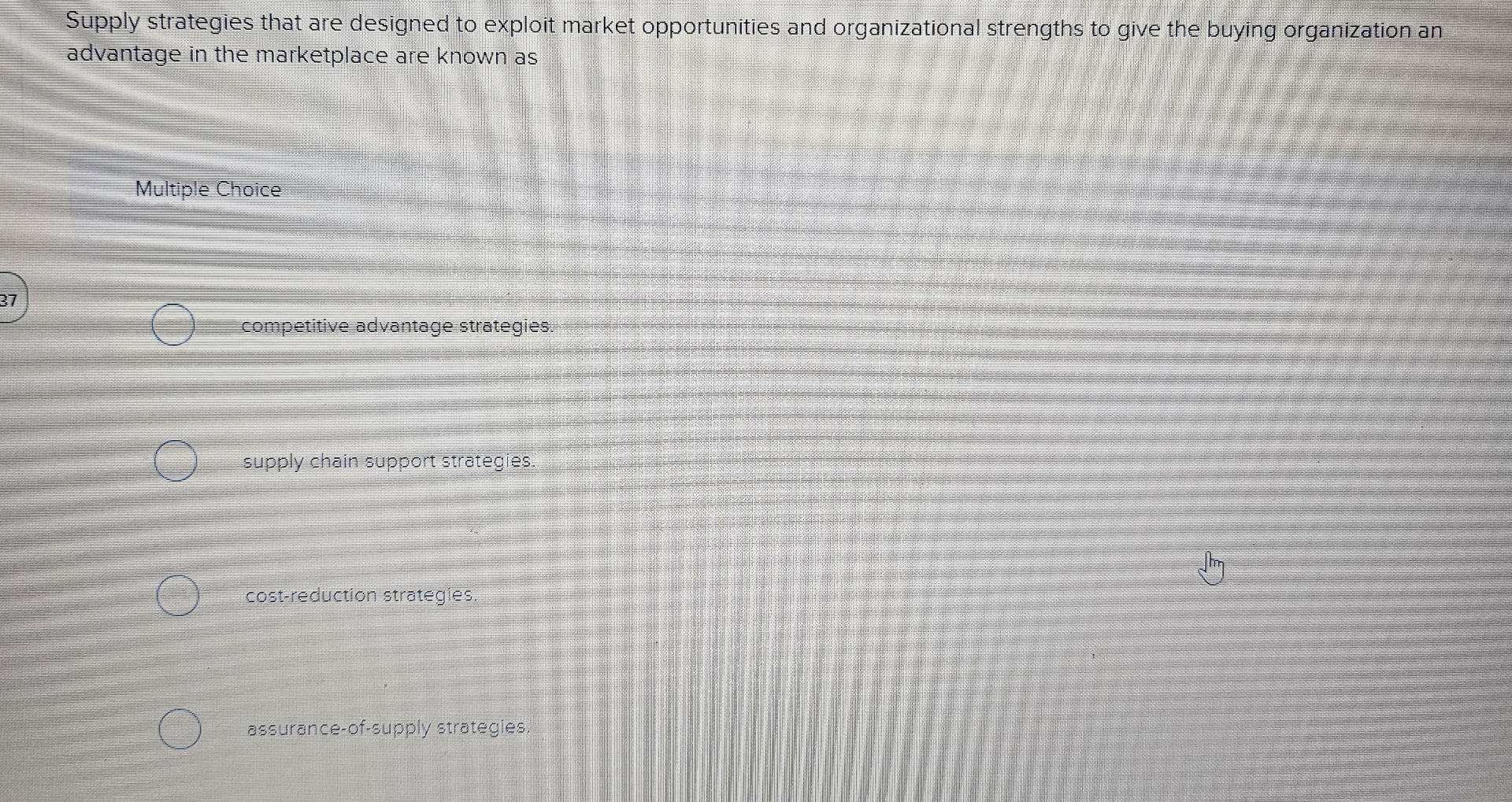 Solved Supply strategies that are designed to exploit market | Chegg.com
