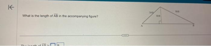 Solved What is the length of AB in the accompanying figure? | Chegg.com