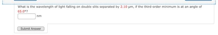 Solved What is the wavelength of light falling on double | Chegg.com