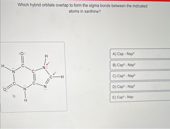 Solved Which hybrid orbitals overlap to form the sigma bonds | Chegg.com